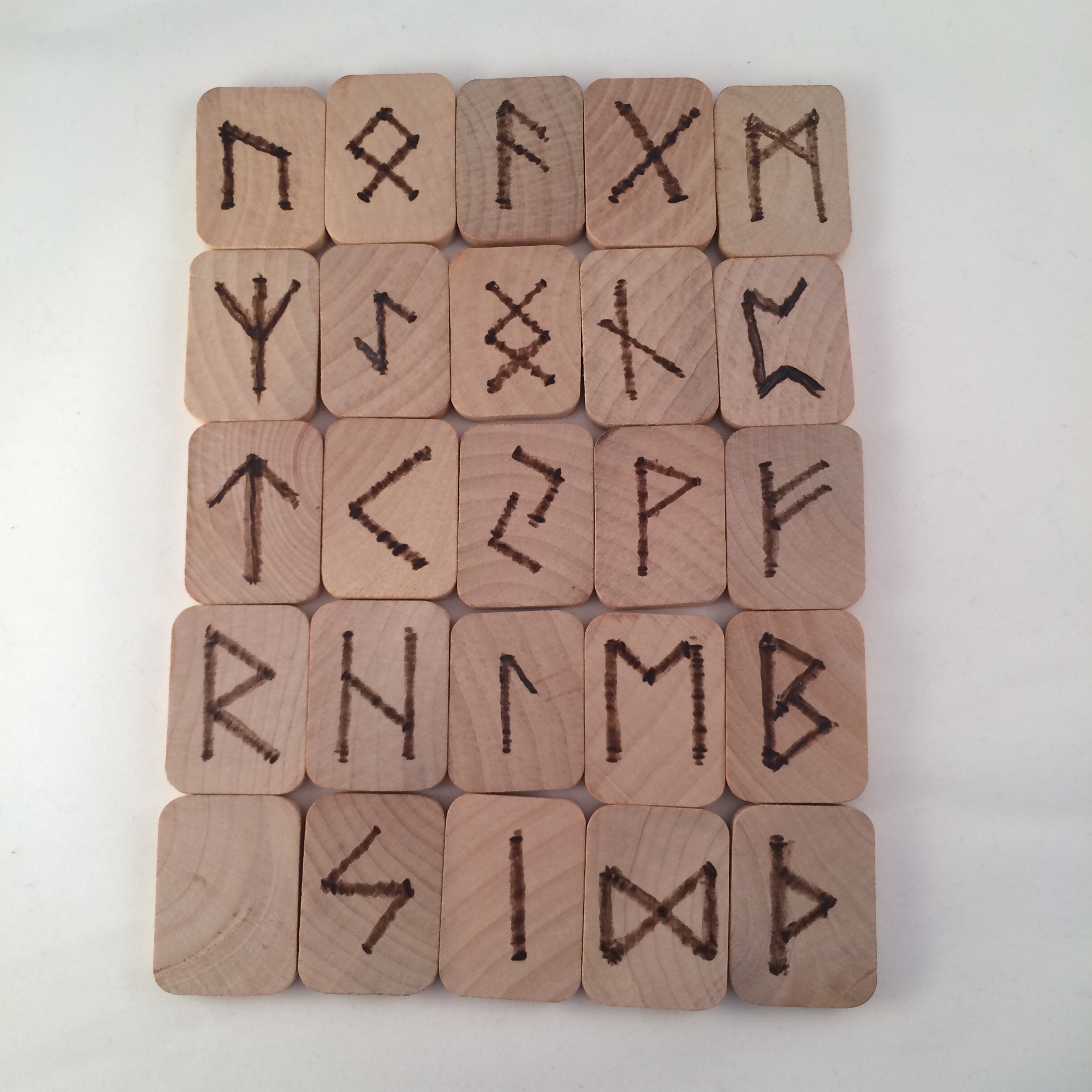 Futhark Rune Set, Viking Rune Tiles, Wood Tiles, Woodburning - Etsy