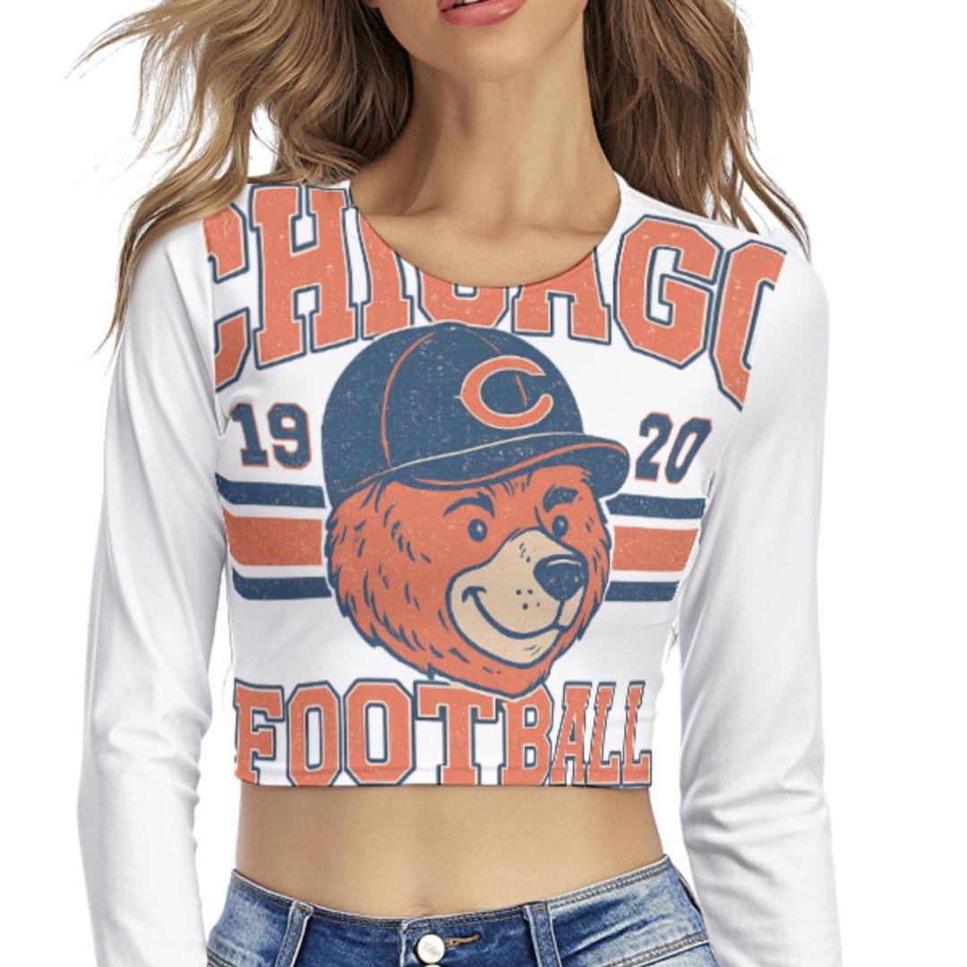 Chicago Bears Crop Top | Women’s Long Sleeve Football Shirt | Vintage ...