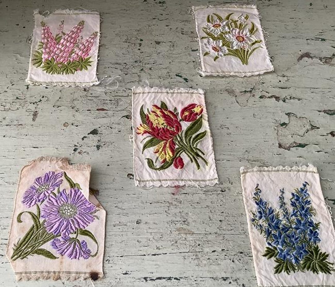 A Bunch of Flowers Kensitas Cigarette Embroidered/embroidery Flower ...