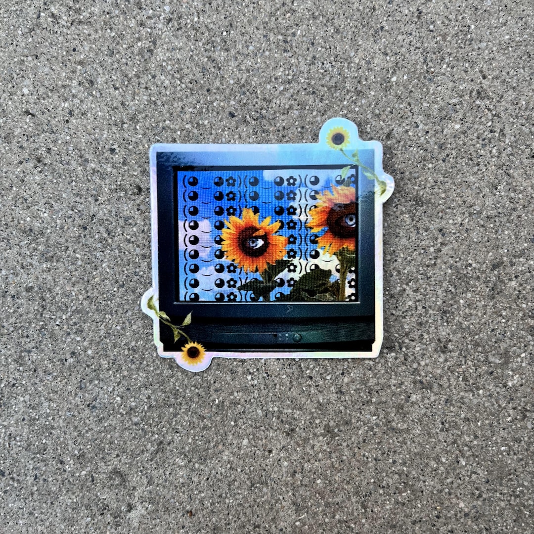 Weirdcore Sunflower Analog Sticker 2.5" - Etsy