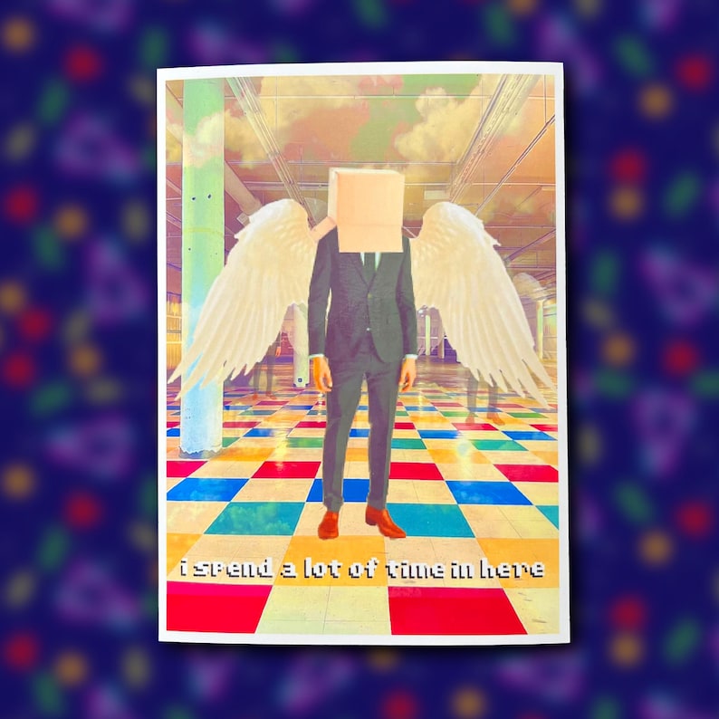 Surreal Liminal Space Angel Art Print – Box Head Weirdcore Dreamcore ...