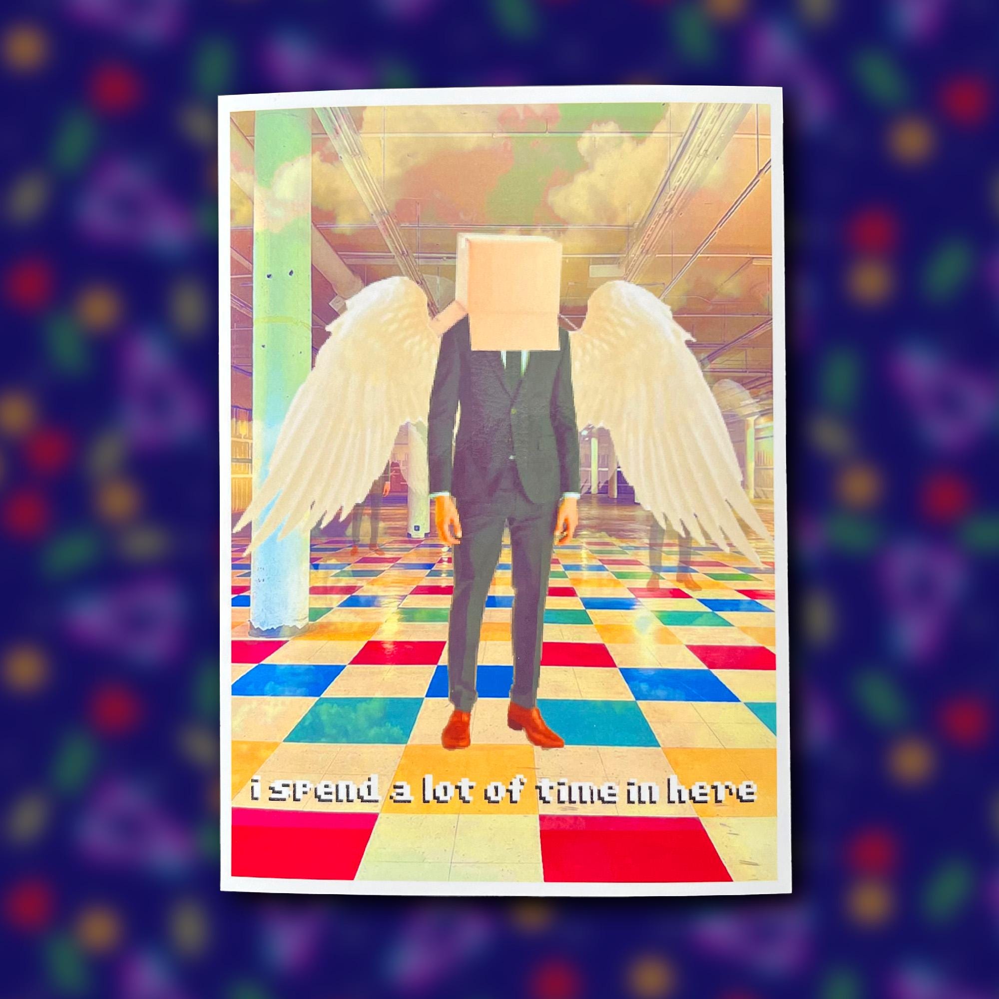 Surreal Liminal Space Angel Art Print – Box Head Weirdcore Dreamcore ...