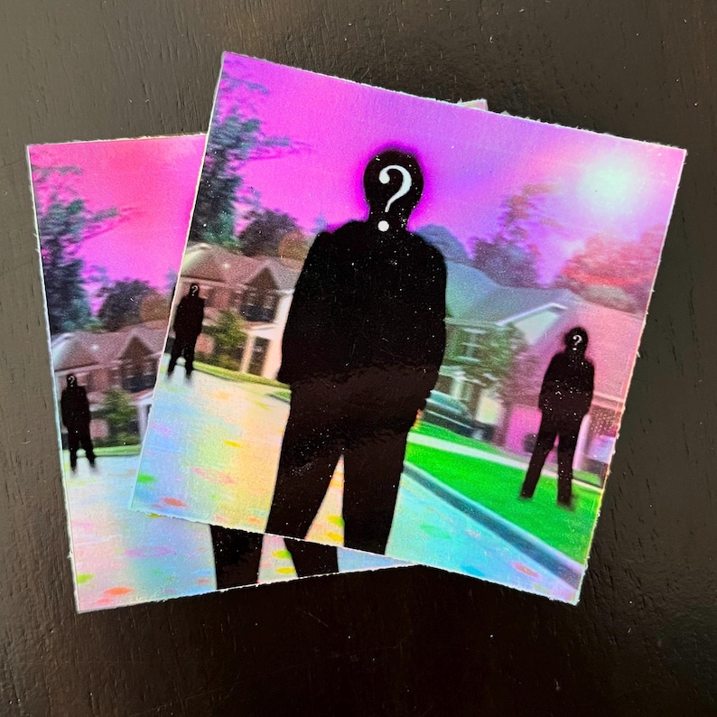 Holographic Surreal Question Mark Figure Sticker – Weirdcore Dreamcore ...