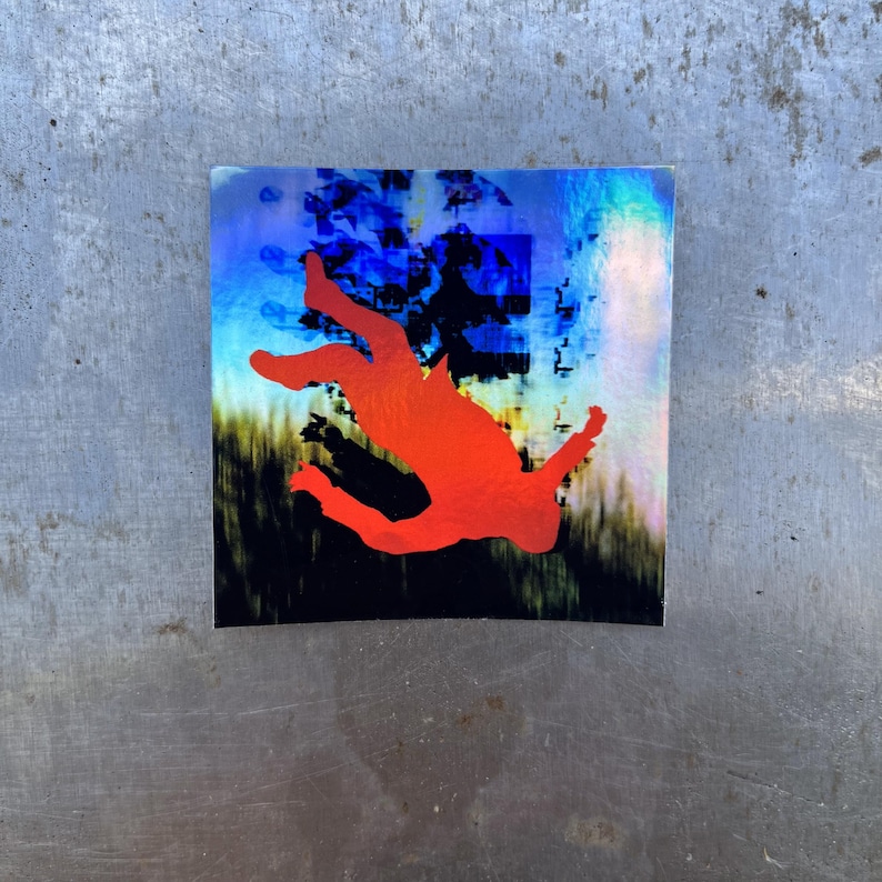 Holographic Surreal Falling Figure Sticker – Weirdcore Dreamcore ...