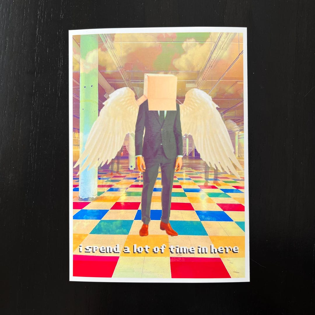 Boxhead Weirdcore Liminal Space Art Print 5" X 7" - Etsy