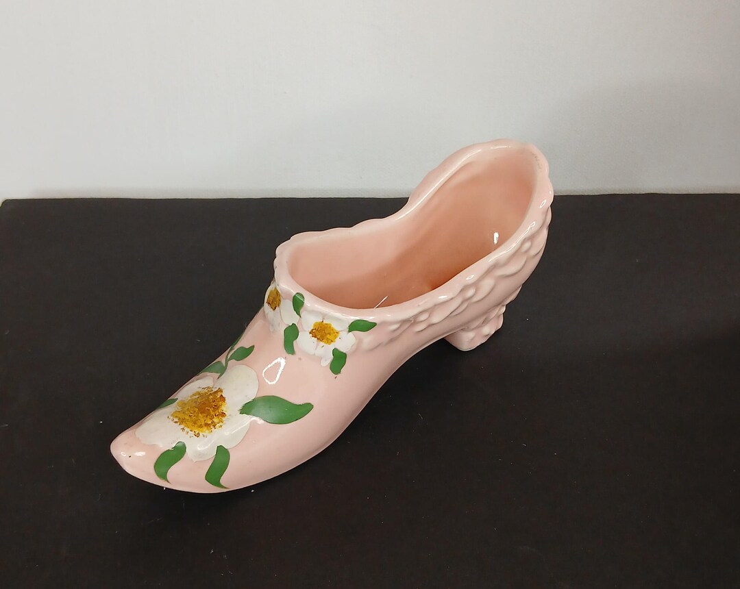Vintage Mid-century James Kent Old Foley Pink Glazed Pottery Bootie ...
