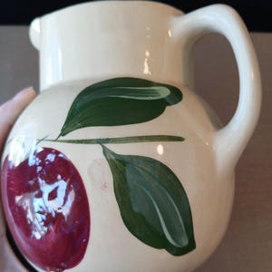 Vintage Apple Pitcher by Watt Pottery, Red Apple and Three Leaves ...