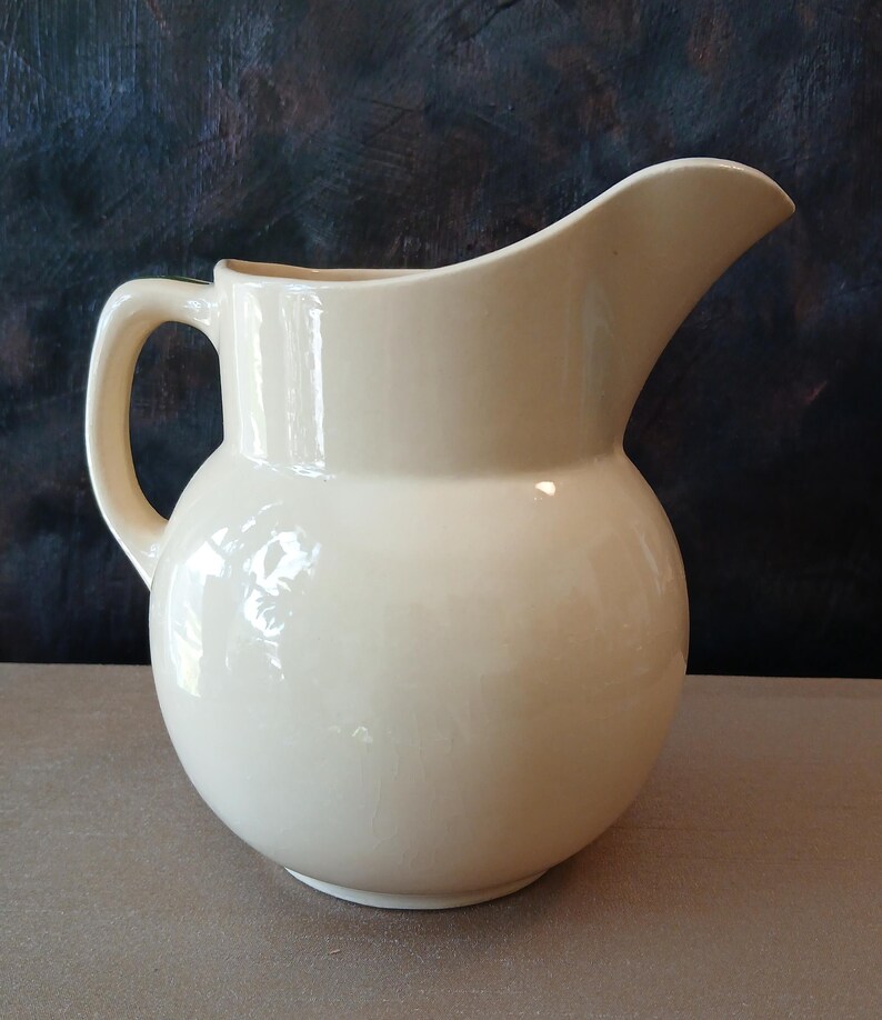 Vintage Apple Pitcher by Watt Pottery, Red Apple and Three Leaves ...