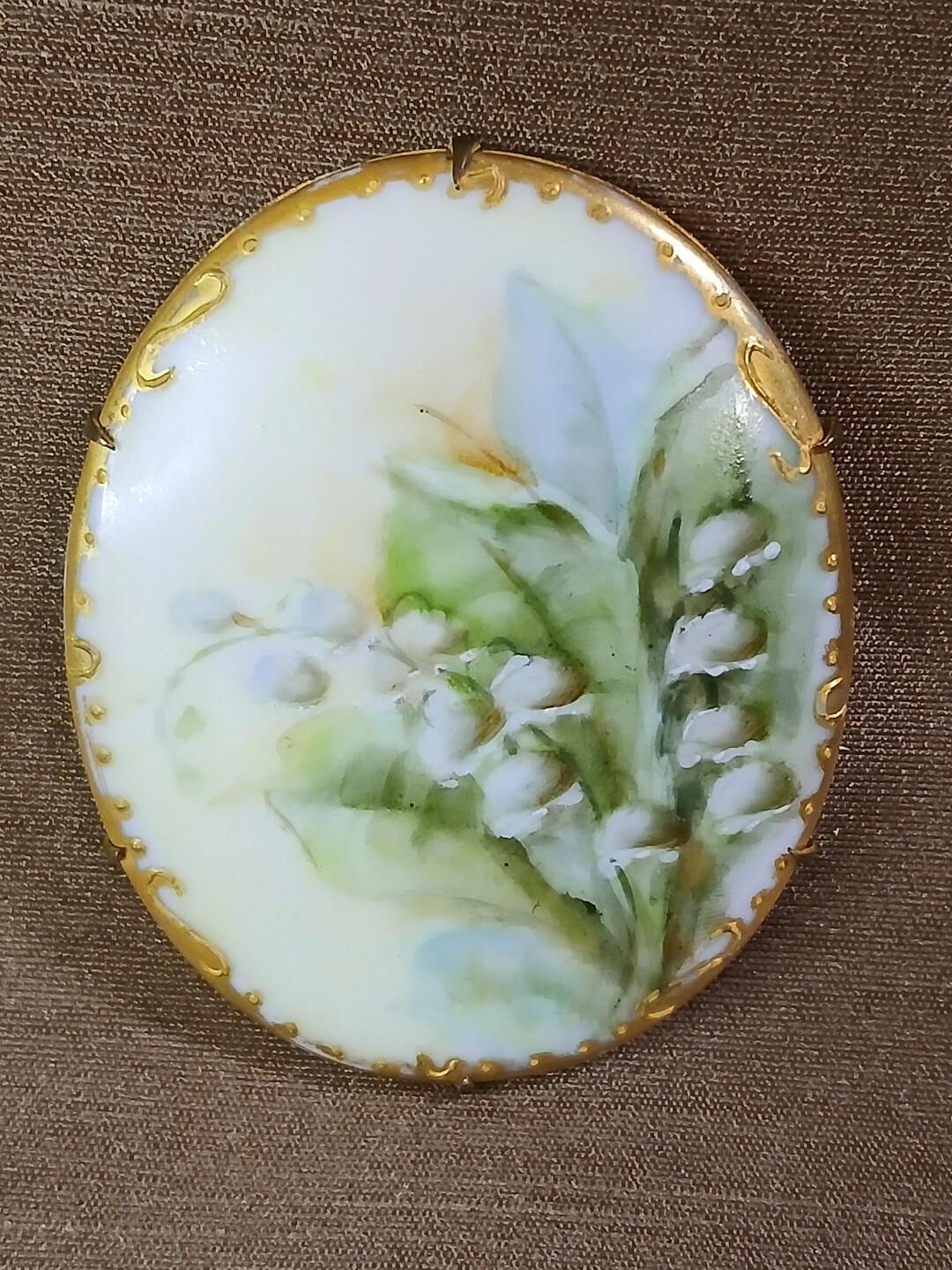Antique Victorian 1800s Hand Painted Lily of the Valley on Porcelain ...