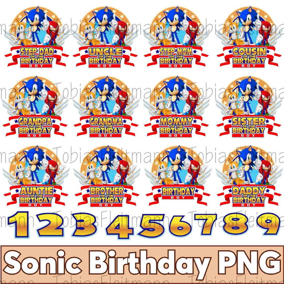 Sonic the Hedgehog Family Png, Perfect for Birth Boy's Active Party ...