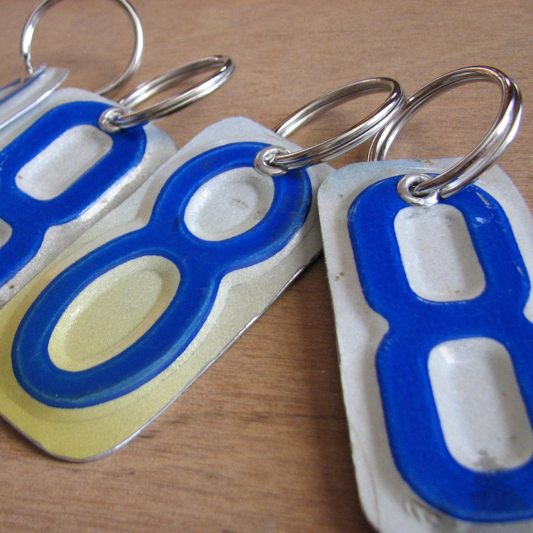 Number Eight License Tag Keychain - Etsy