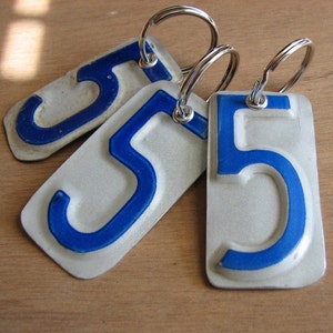 Number Five License Tag Keychain - Etsy