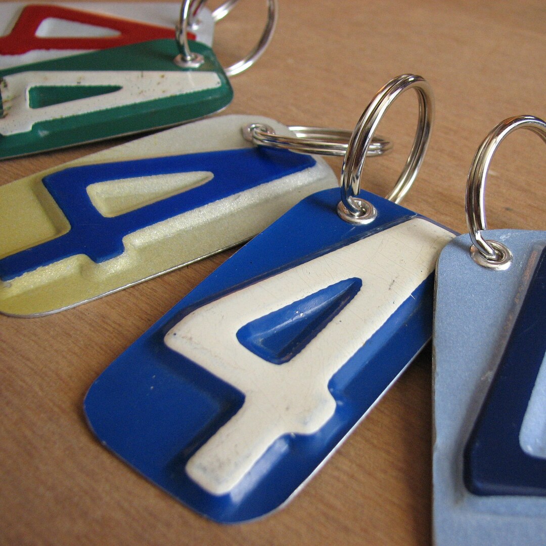 Number Four License Tag Keychain - Etsy