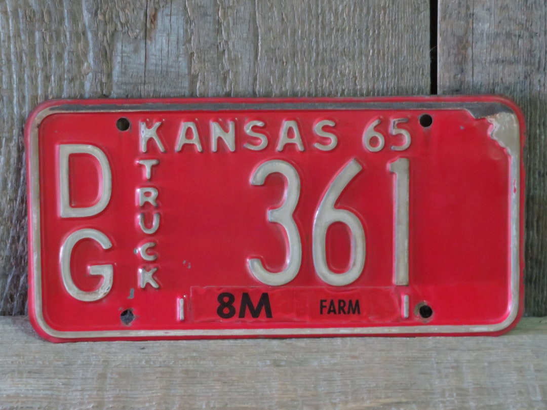 1965 Kansas Farm Truck License Plate Item No. 621 - Etsy