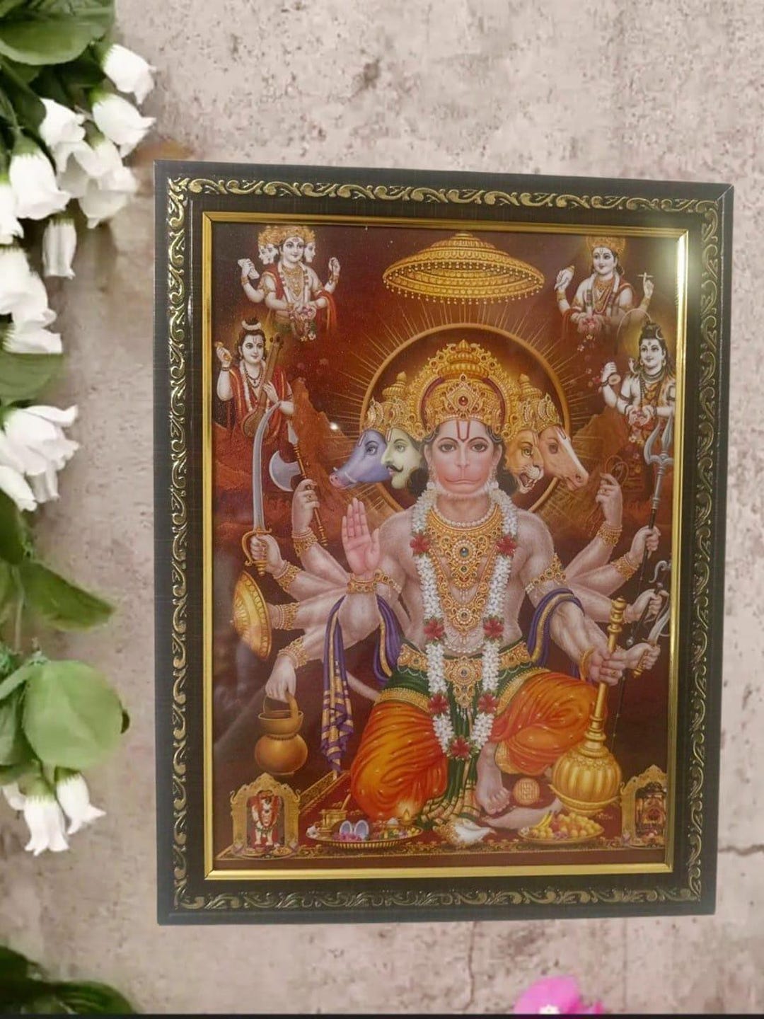 Panchmukhi Hanuman Ji Photo Frame Photo Frame for Pooja Room , Living ...