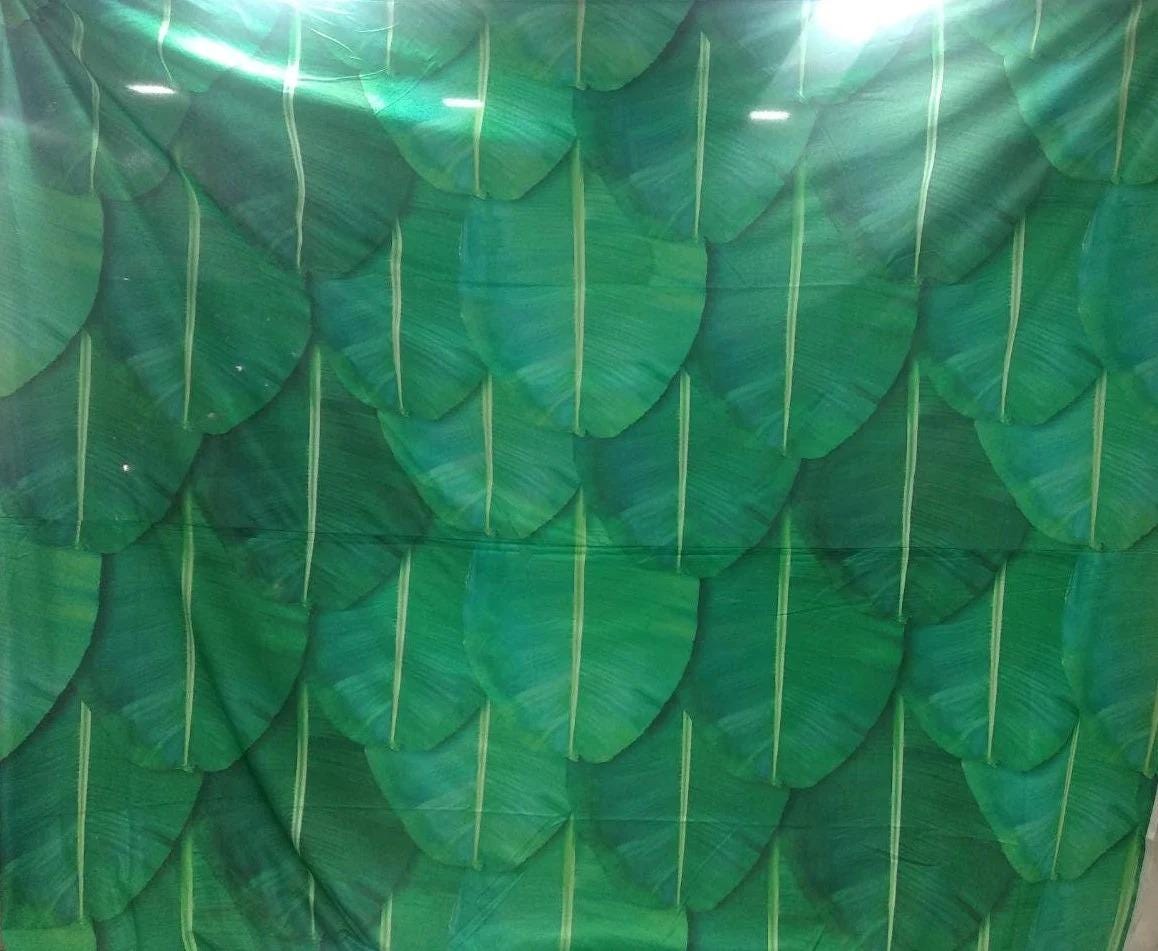 Banana Leaf Pooja Backdrop: Traditional Taiwen Fabric (5x8 Ft) - Etsy