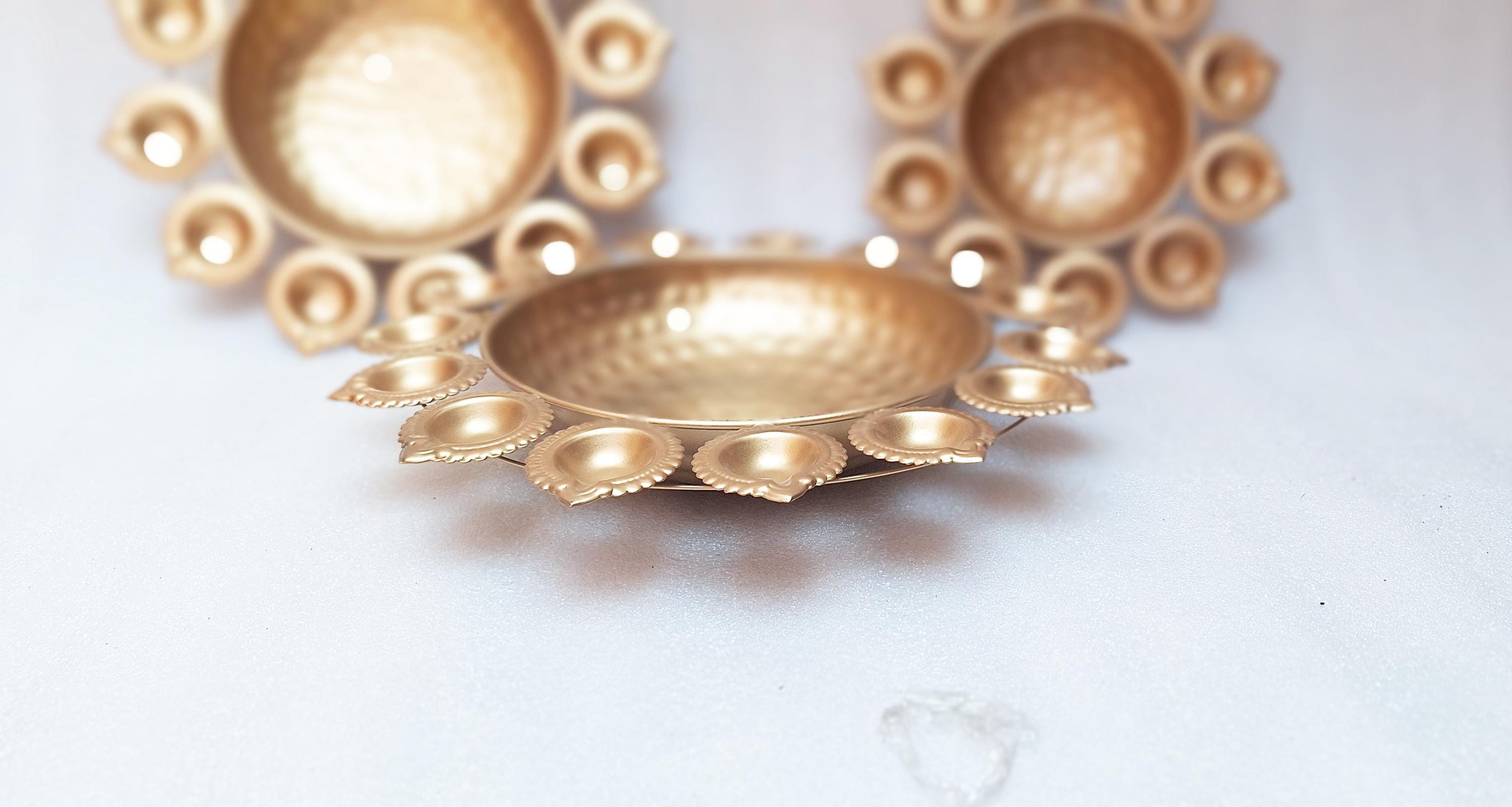 Diya Urli Bowl Lotus Flower Design Traditional Indian Urli for Mandir ...