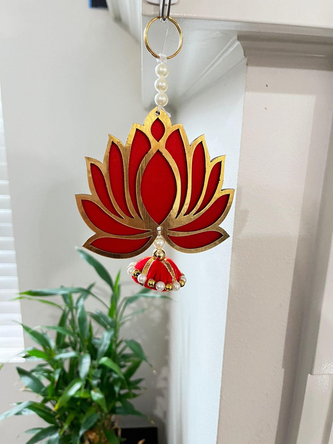 4"x7" Lotus Hanging for Home Decor, Lotus Backdrop Hanging, Pooja ...