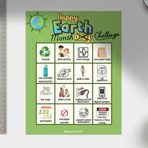 Earth Day/month Challenge Kit: Powerpoint + Bingo Flyer for Teachers ...
