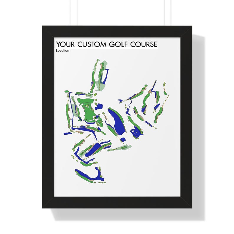 Custom Golf Course Map - Personalized - Digital Art - Gift for Golfer ...