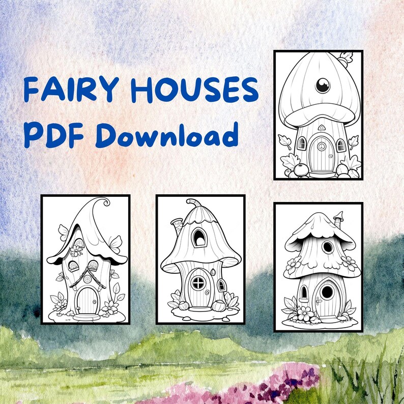 16 Fairy House Coloring Pages for Kids: Amazing Coloring Pages. Fairy ...