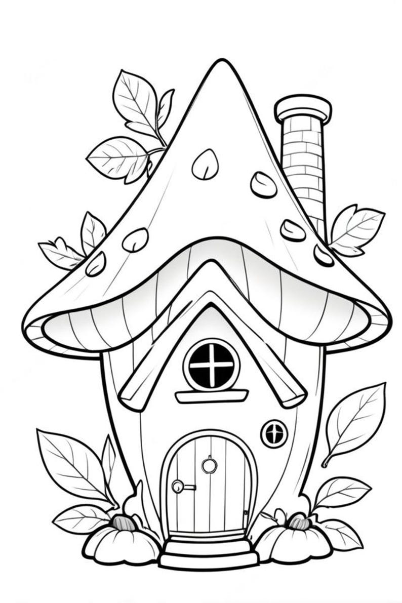 16 Fairy House Coloring Pages for Kids: Amazing Coloring Pages. Fairy ...