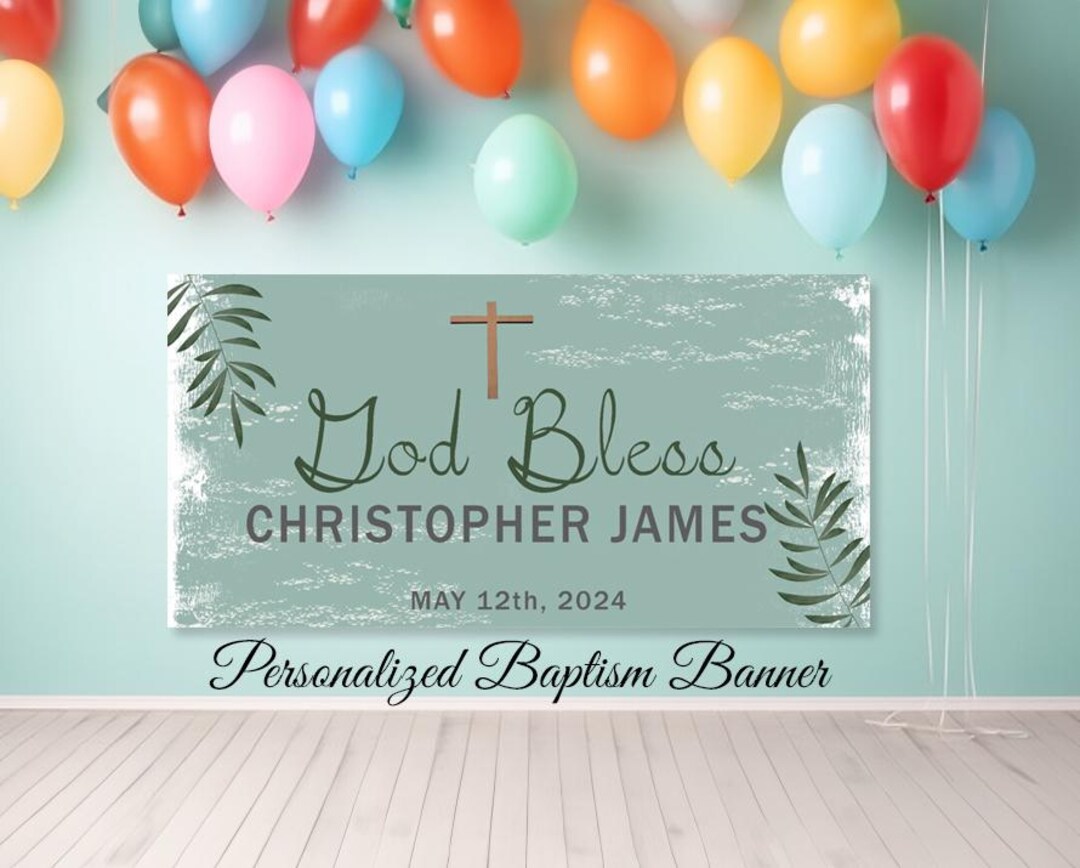 Personalized Baptism Banner, Custom First Communion Banner ...