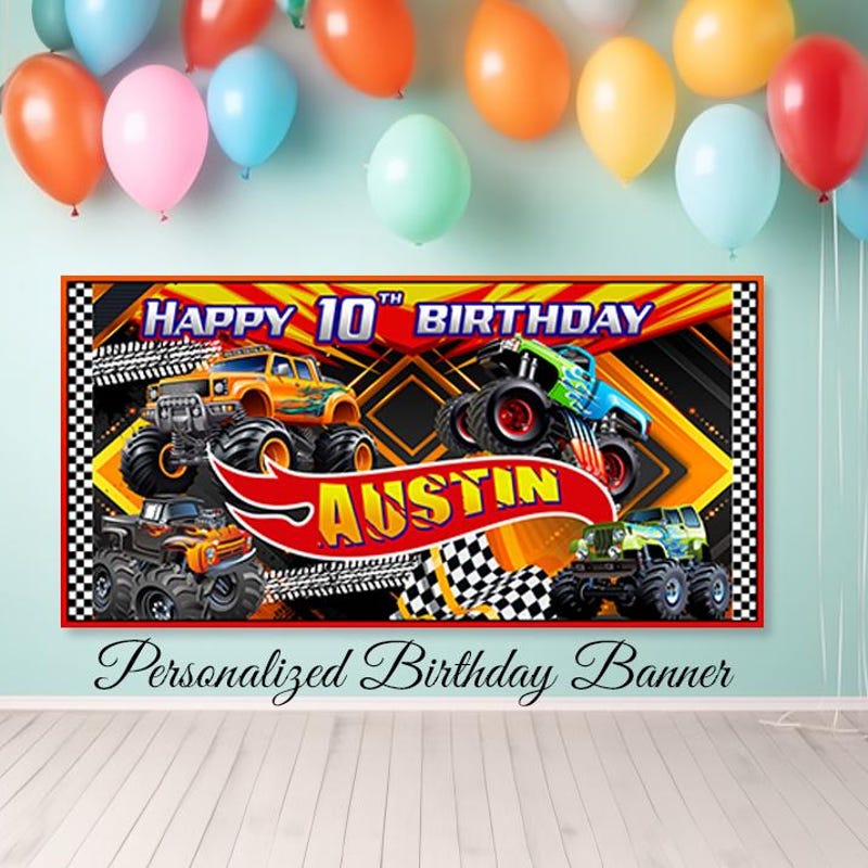 Monster Jam Party Banner - Etsy