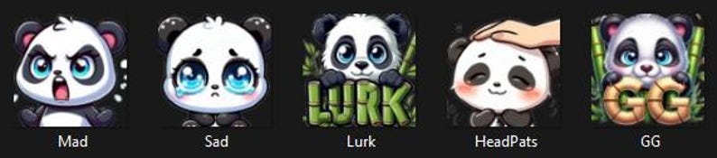 Panda Emotes - Etsy
