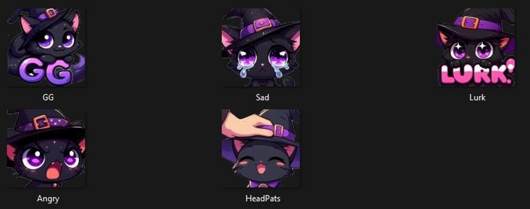 Witch Cat Emotes - Etsy