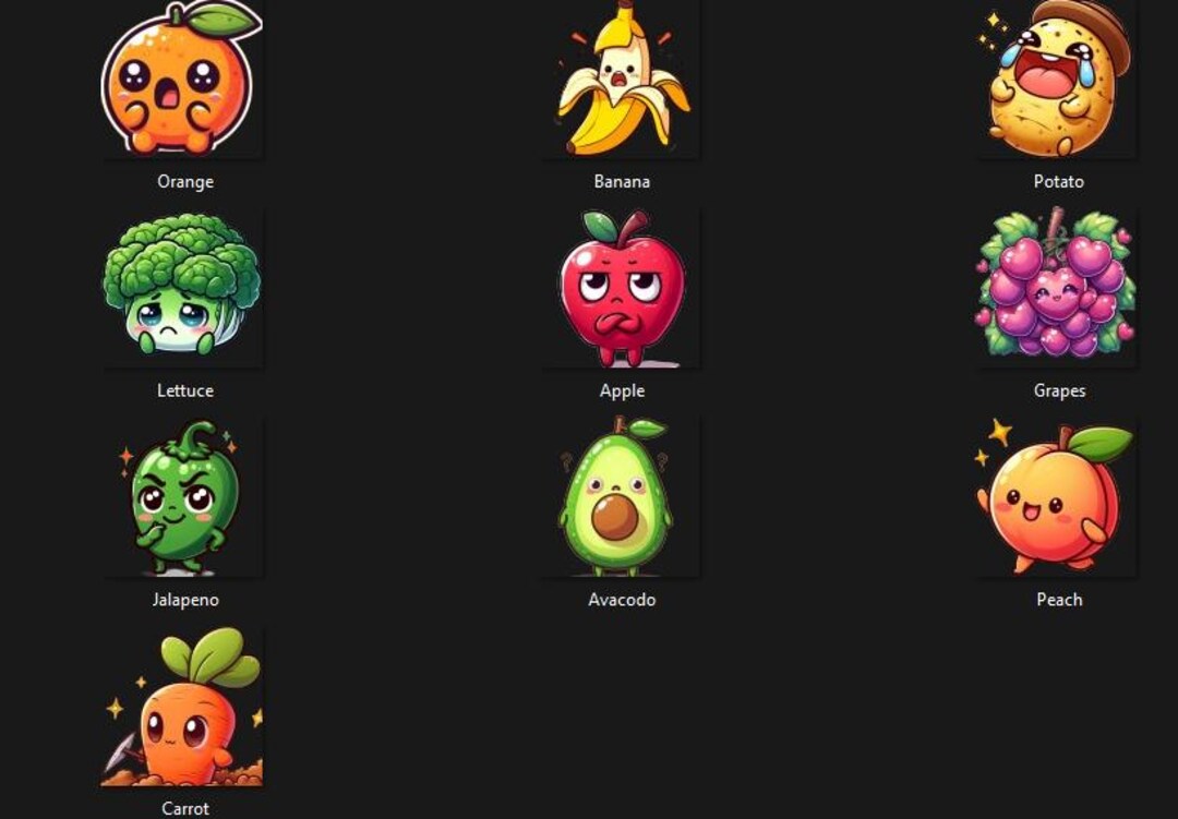 Fruit and Vegetable Emotes - Etsy
