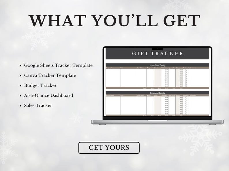 Holiday Gift Tracker & Planner | Digital Download | Christmas Shopping ...