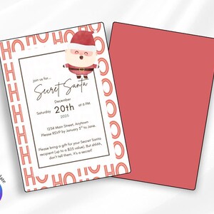Secret Santa Holiday Party Invitation | Christmas Gift Exchange Party ...