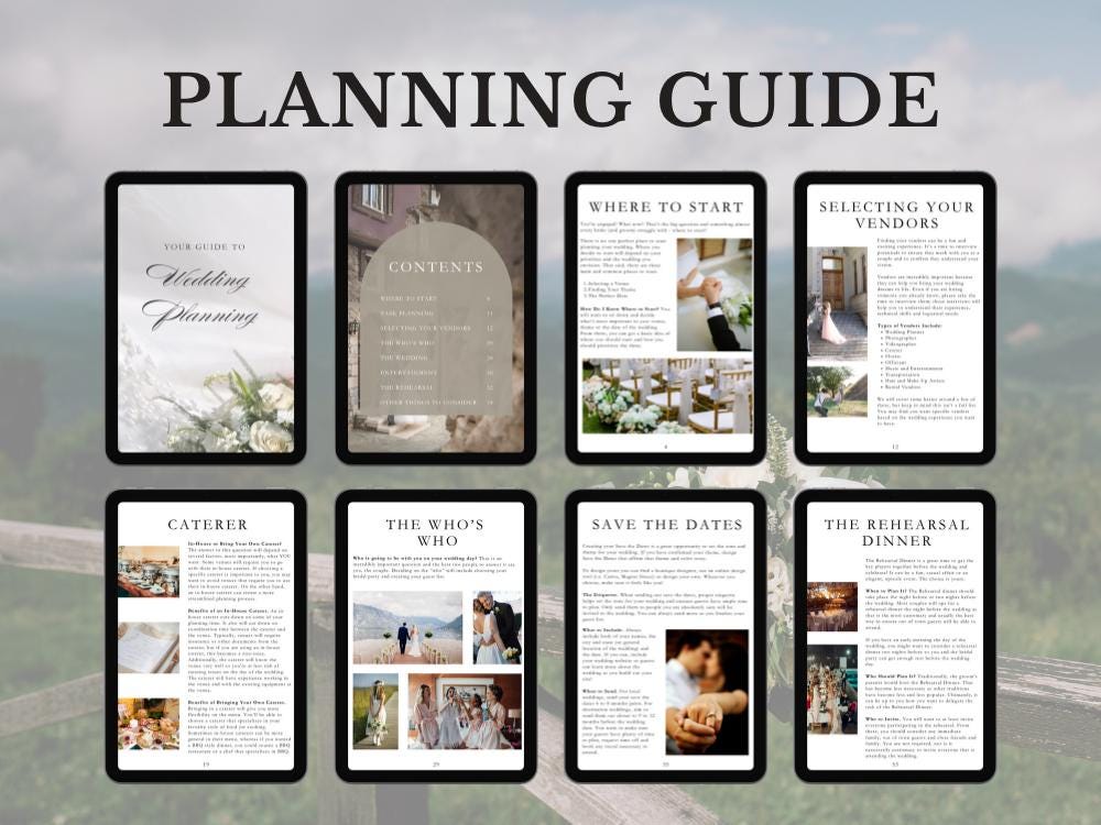 The Dusty Blue Wedding Planner Complete Bundle | Planning Checklists ...