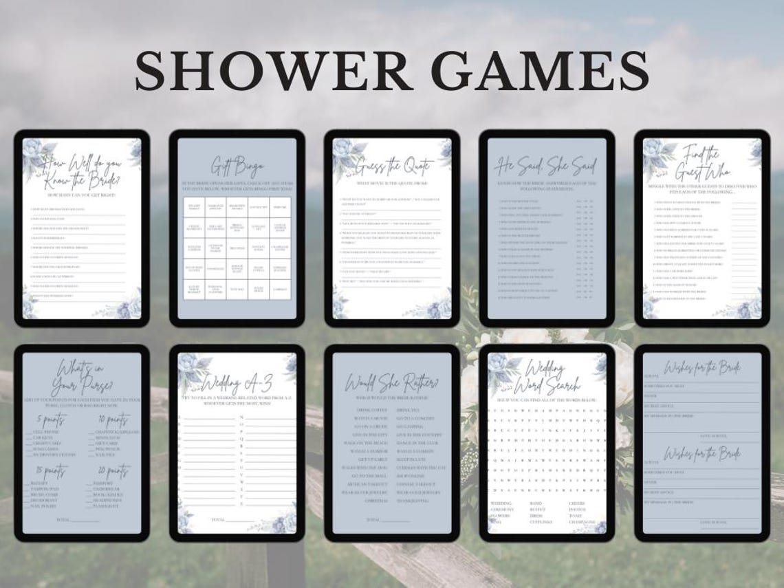 The Dusty Blue Bridal Shower Planner Bundle | Planning Checklists ...