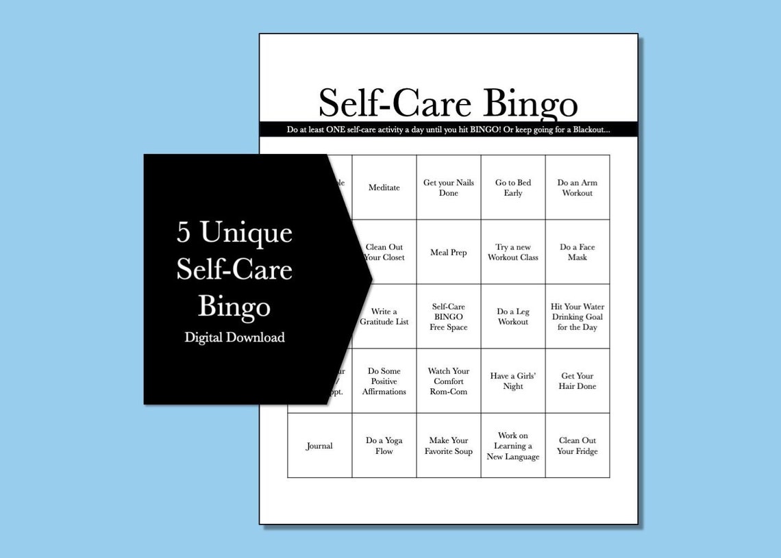 Self-care Bingo 5 Pack - Etsy