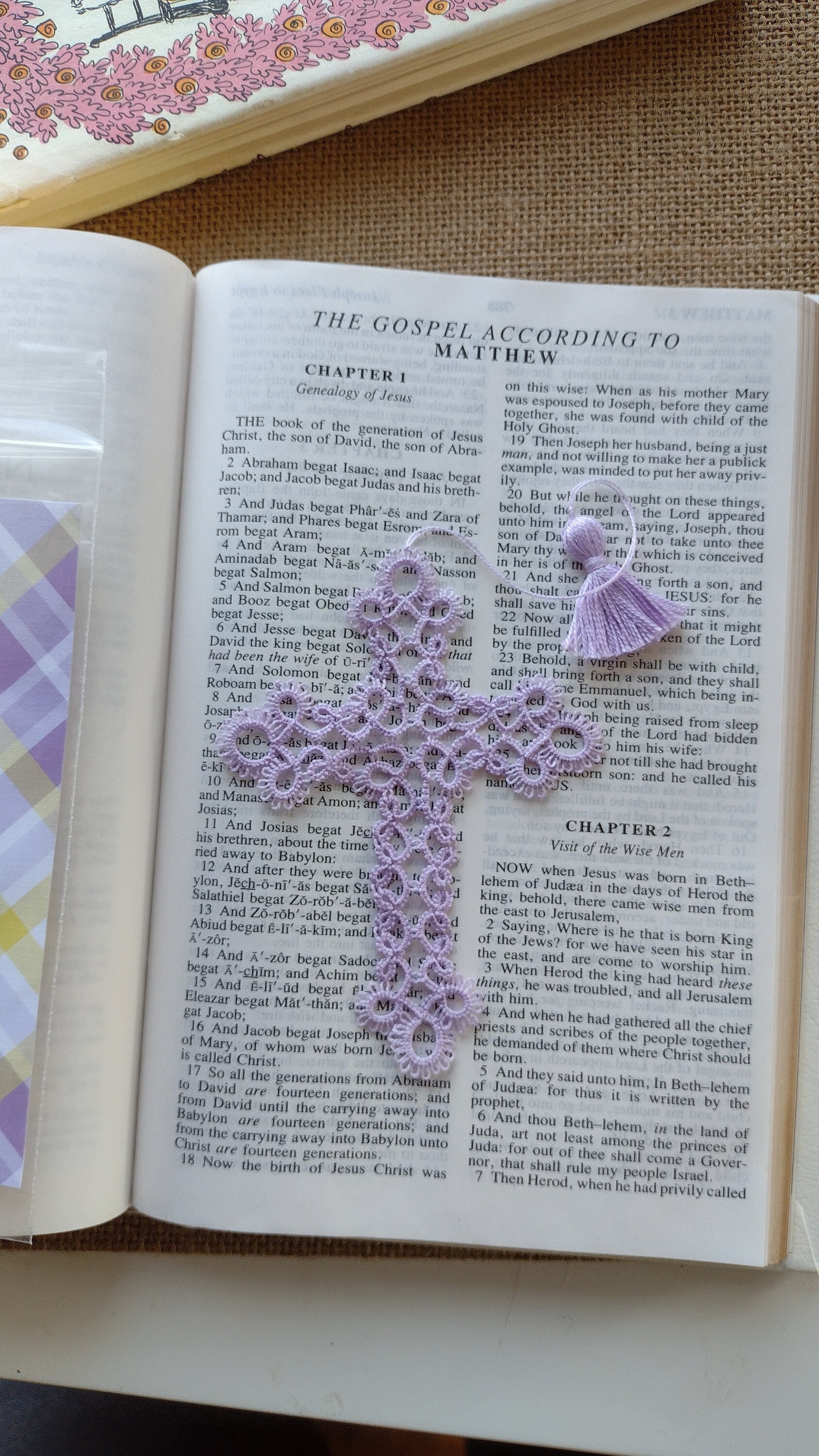 Cross Bookmark Tatted Lace Bible Faith Journal Tatting - Etsy