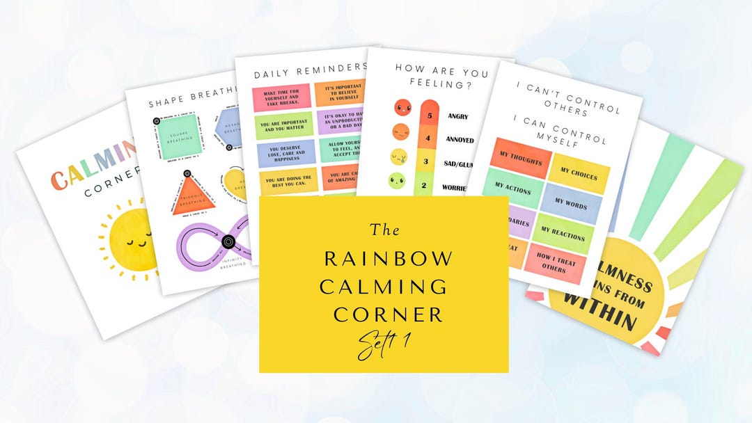 Kids Rainbow Calming Corner Poster Printable, Classroom Decor, Wall Art ...