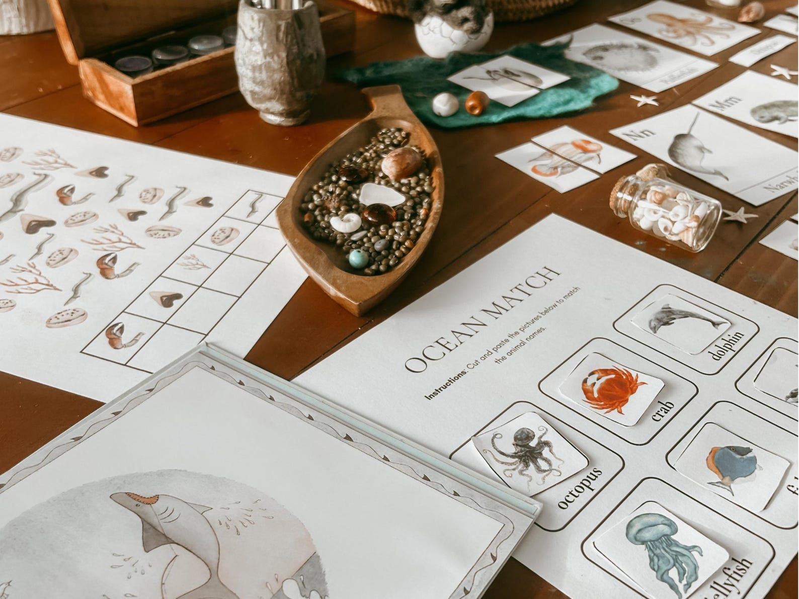 Ocean Animals Learning Worksheets for Preschool and Young Children Aged ...