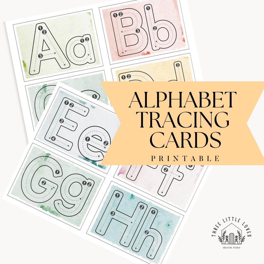 Alphabet Tracing Cards for Kids, Printable Educational Resource ...
