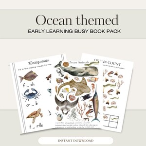 Ocean Animals Learning Worksheets for Preschool and Young Children Aged ...