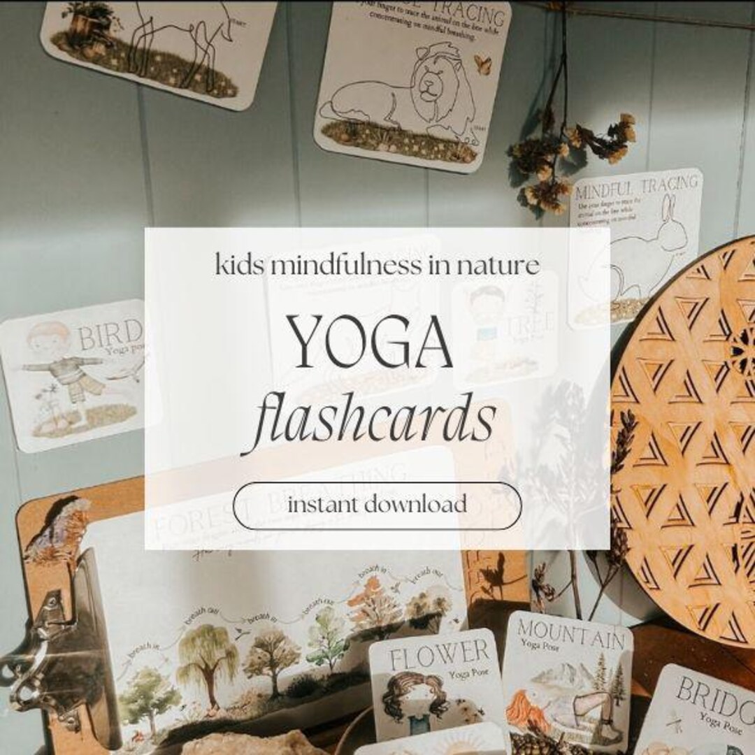 Nature Inspired Yoga Flashcards for Kids, Mindfulness Activity Cards ...