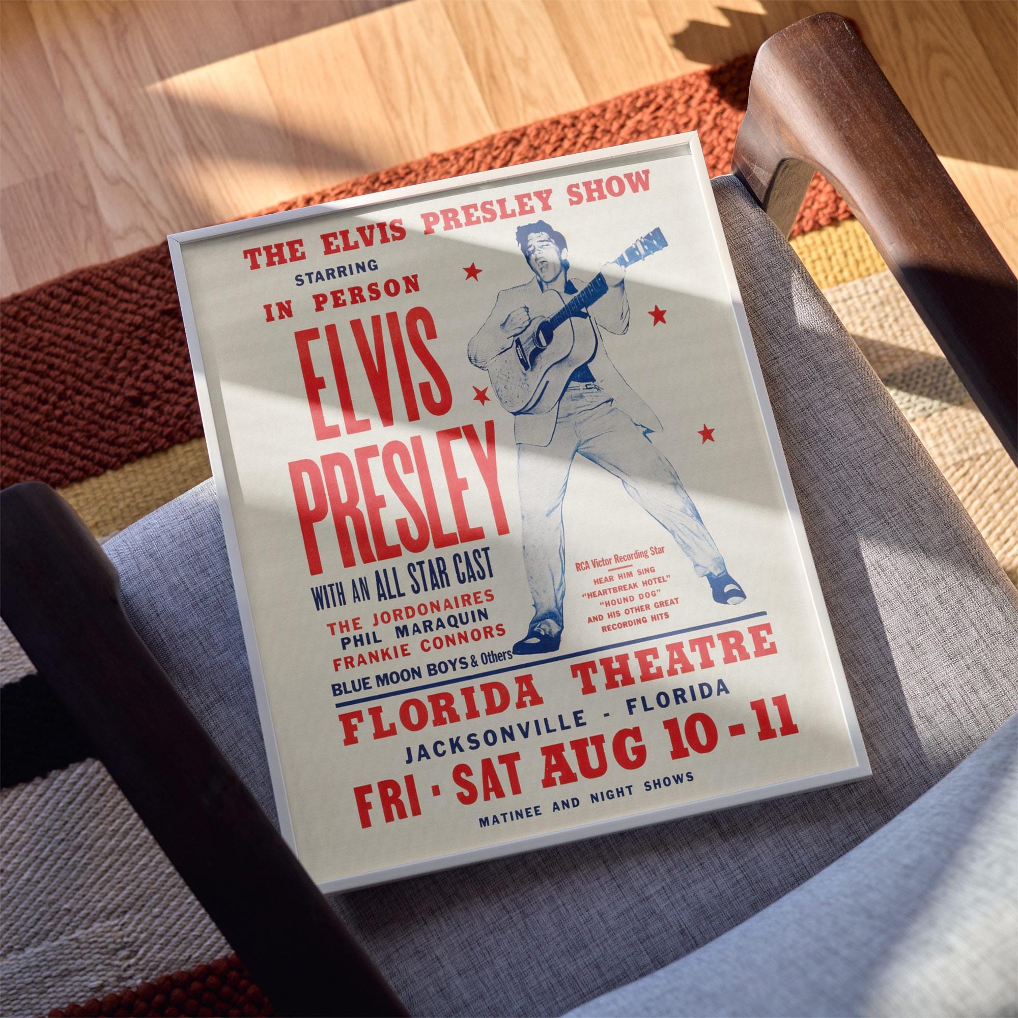 Elvis Presley Concert Poster, 1956 Reproduction, Vintage Classic Semi ...