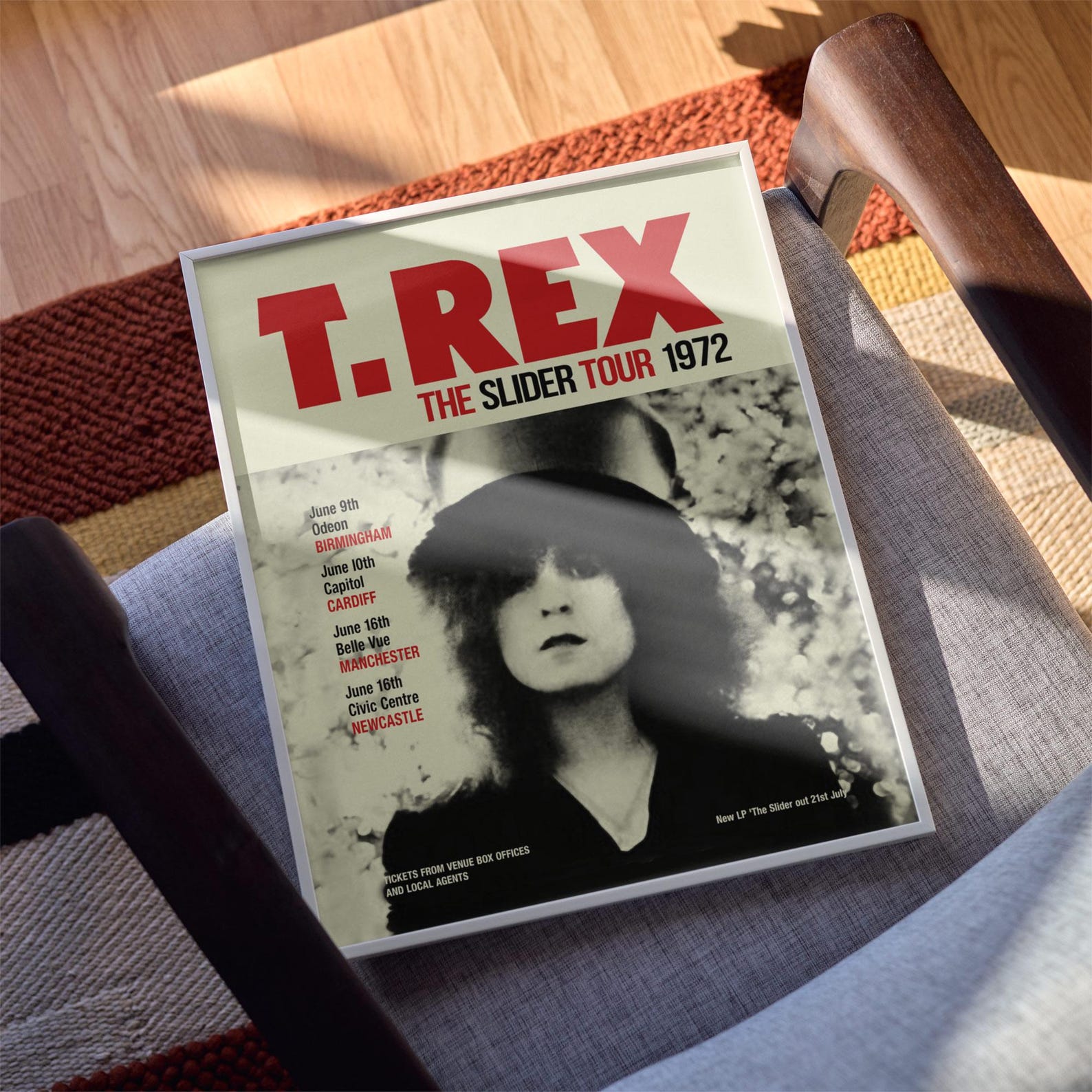 T. Rex 'the Slider' 1972 Tour Poster: Marc Bolan, Boho Wall Art - Etsy