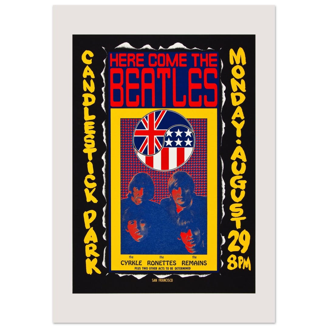 The Beatles Last Concert Poster 1966: San Francisco Gig, Semi-gloss ...