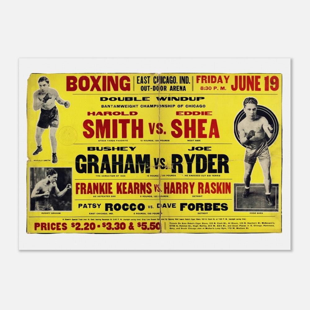 Vintage Chicago Boxing Poster 1920s, Fight Broadside, Boho Classic Semi ...