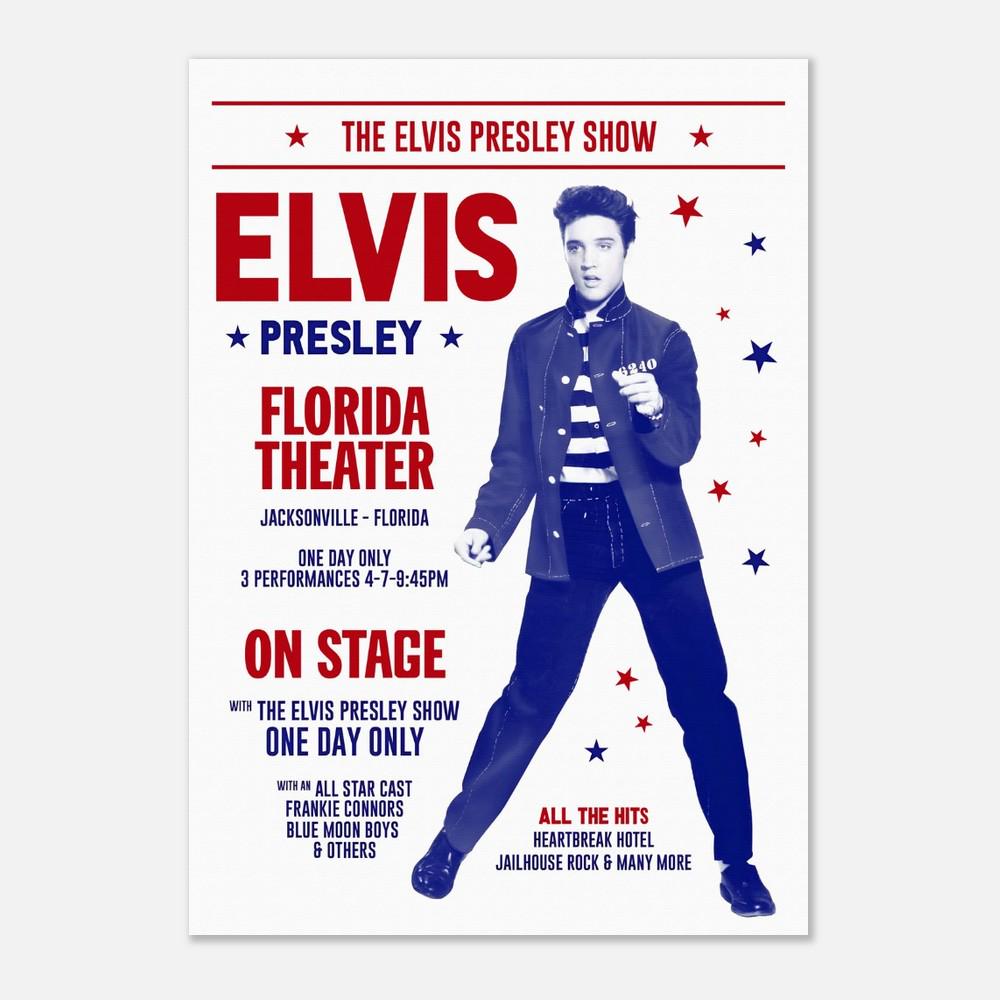 Elvis Presley Concert Poster, Florida Theatre Print, Wall Art ...