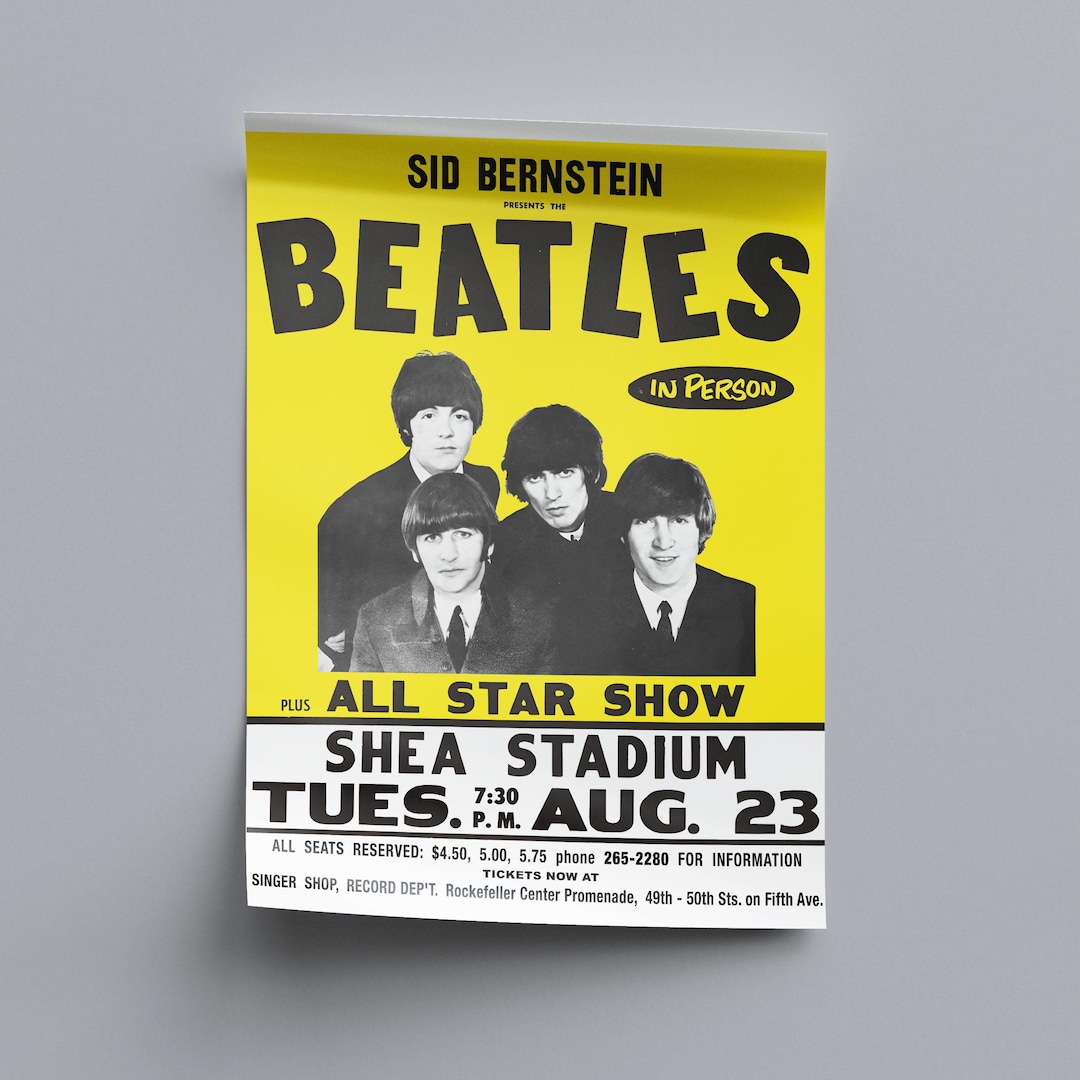 Beatles Shea Stadium 1966 Concert Poster: Vintage Matte Art Print - Etsy UK
