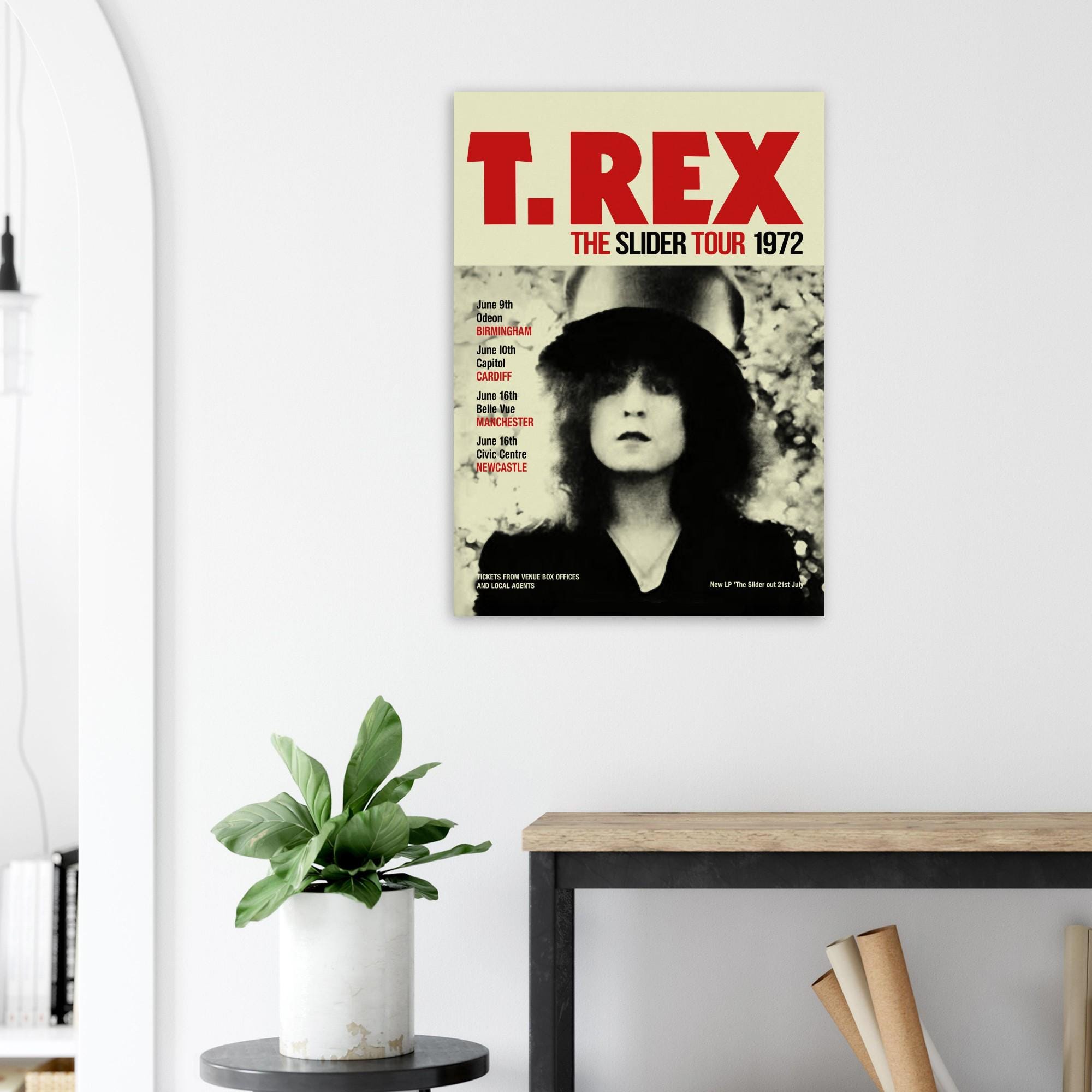 T. Rex 'the Slider' 1972 Tour Poster: Marc Bolan, Boho Wall Art - Etsy