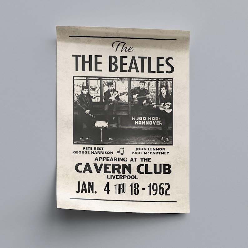 Vintage Beatles Poster: 1962 Cavern Club Concert Art Print - Etsy